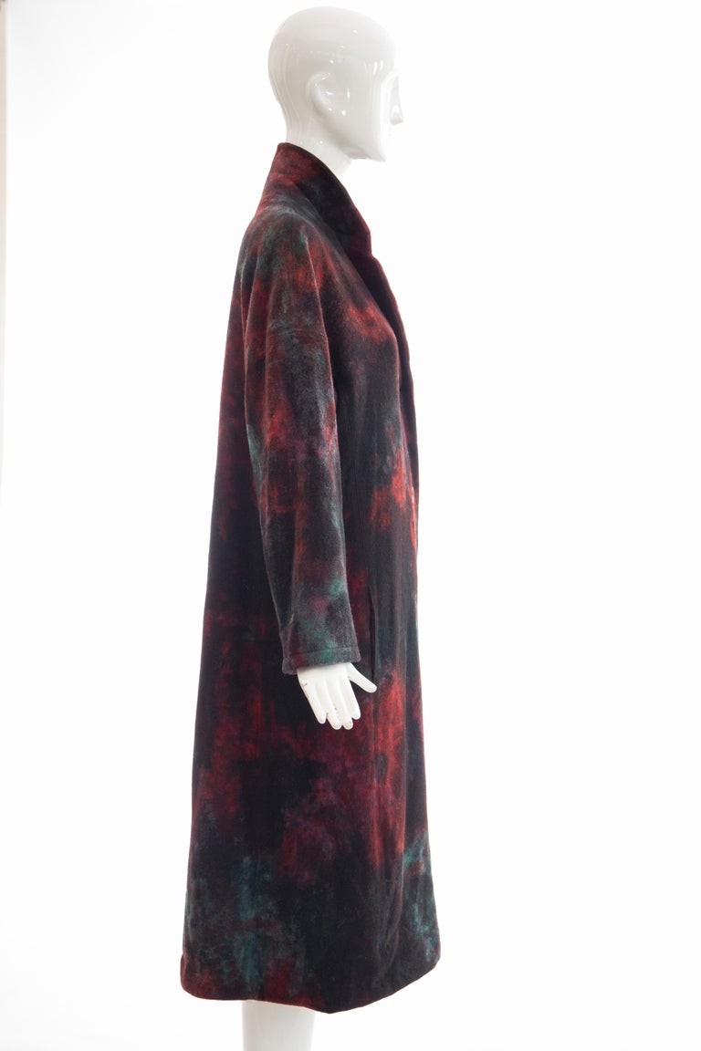 Issey Miyake Tie Die Wool Felt Button Front Silk Lined Coat, Circa ...