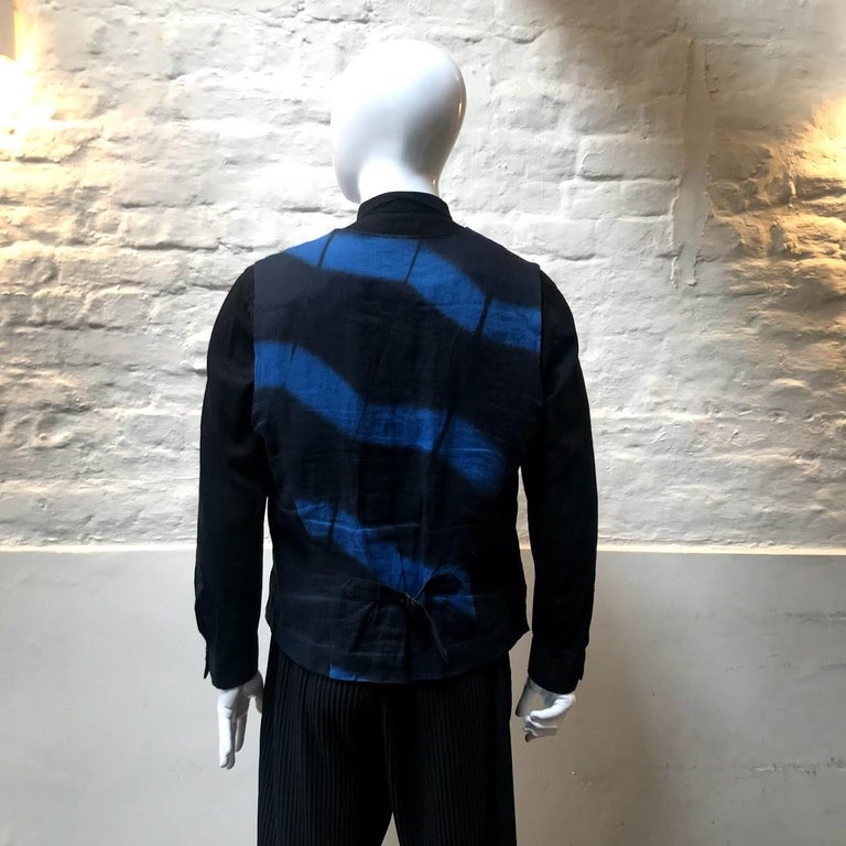 Issey Miyake Tie Dye Blue and Black Waistcoat For Sale at 1stDibs
