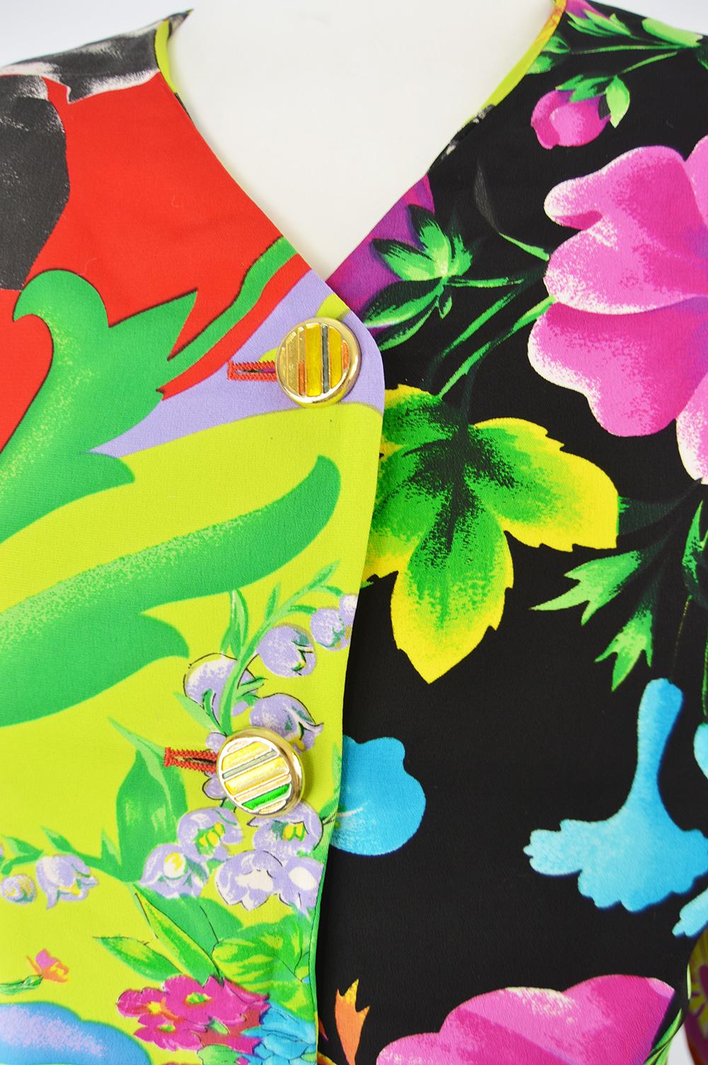 Istante by Gianni Versace Bright Tropical Print Women's Vintage Jacket ...