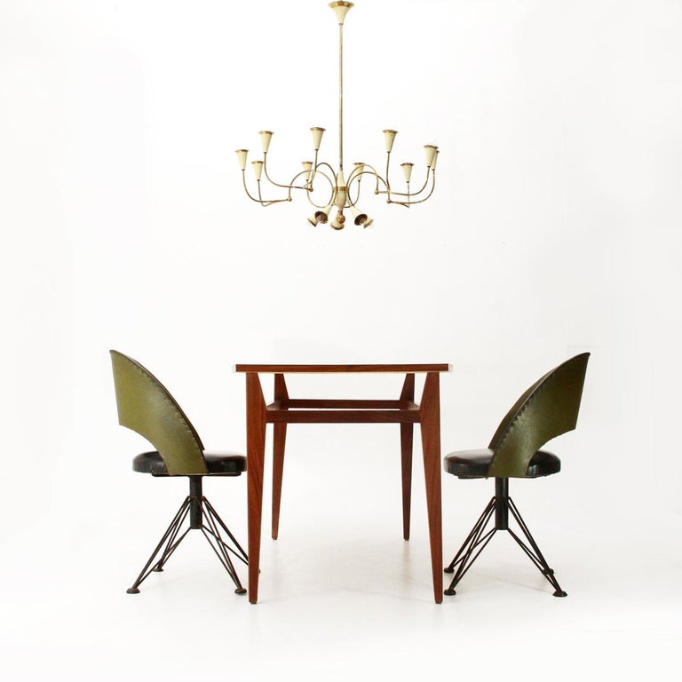 Italia Red Formica Top Dining Table Table, 1950s For Sale at 1stDibs