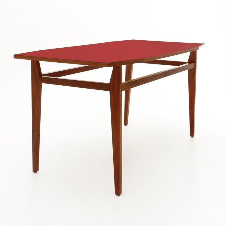 Italia Red Formica Top Dining Table Table, 1950s For Sale at 1stDibs