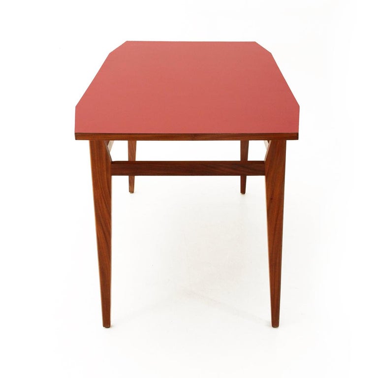 Italia Red Formica Top Dining Table Table, 1950s For Sale at 1stDibs