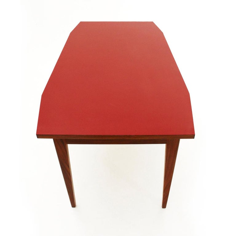 Italia Red Formica Top Dining Table Table, 1950s For Sale at 1stDibs