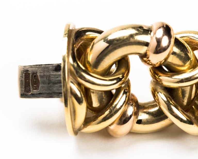 Italian 18 Karat Gold Intertwined Link Necklace with Detachable ...