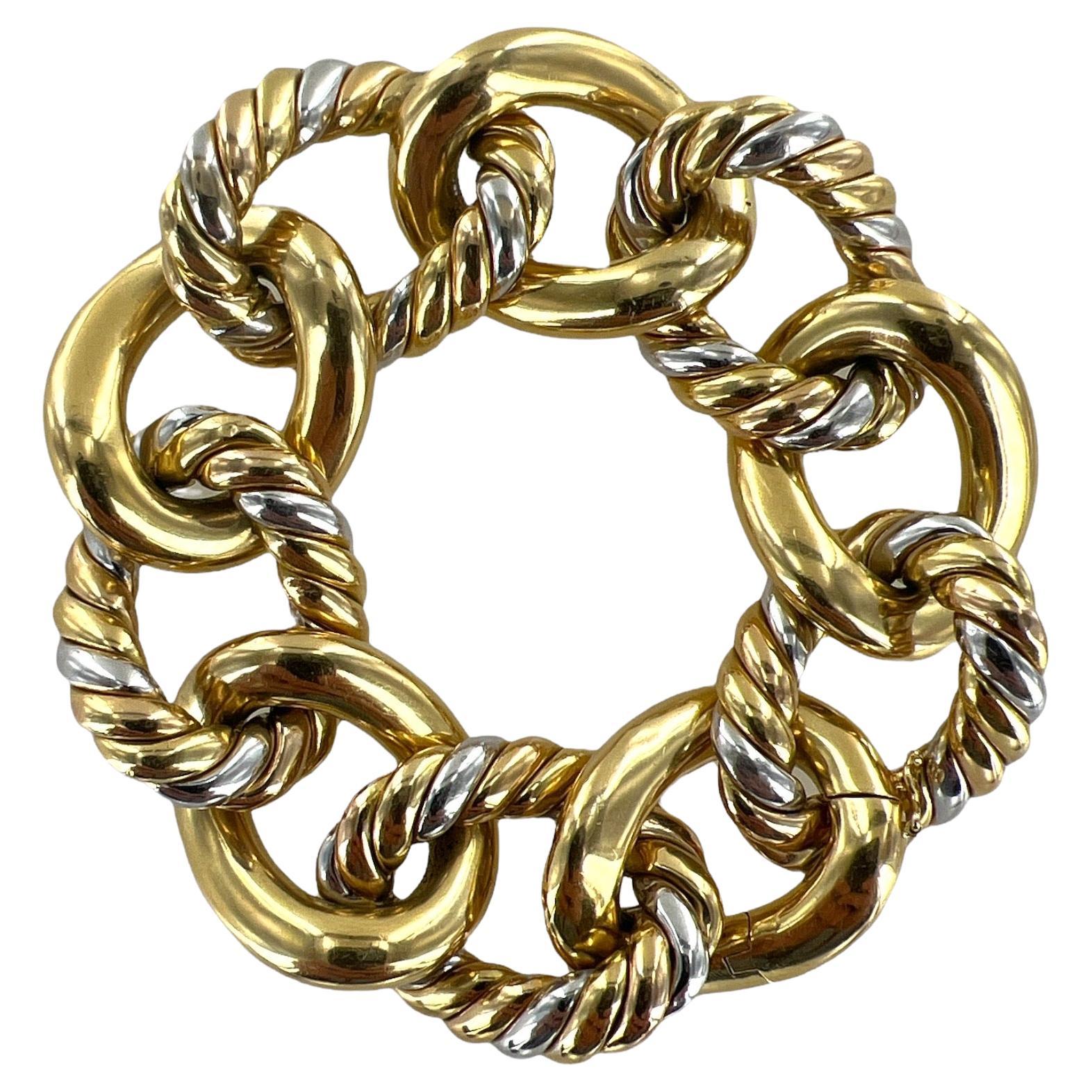 Vintage Gold Open Link Bracelet at 1stDibs