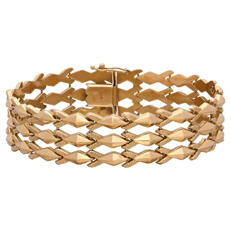 Italian 18k Gold Link Bracelet For Sale at 1stDibs
