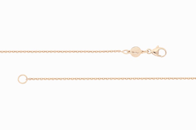 Italian 18K Rose Gold Dice Cube Pendant Necklace For Sale at 1stDibs