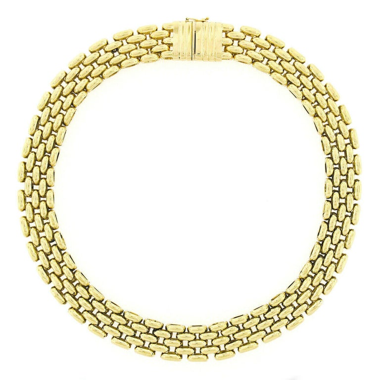 Italian 18k Yellow Gold Polished Wide Panther Link Chain Choker ...