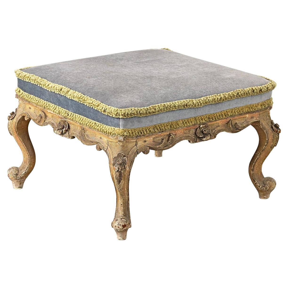 19th Century Venetian Silvergilt Stool With Floral Upholstery For Sale ...
