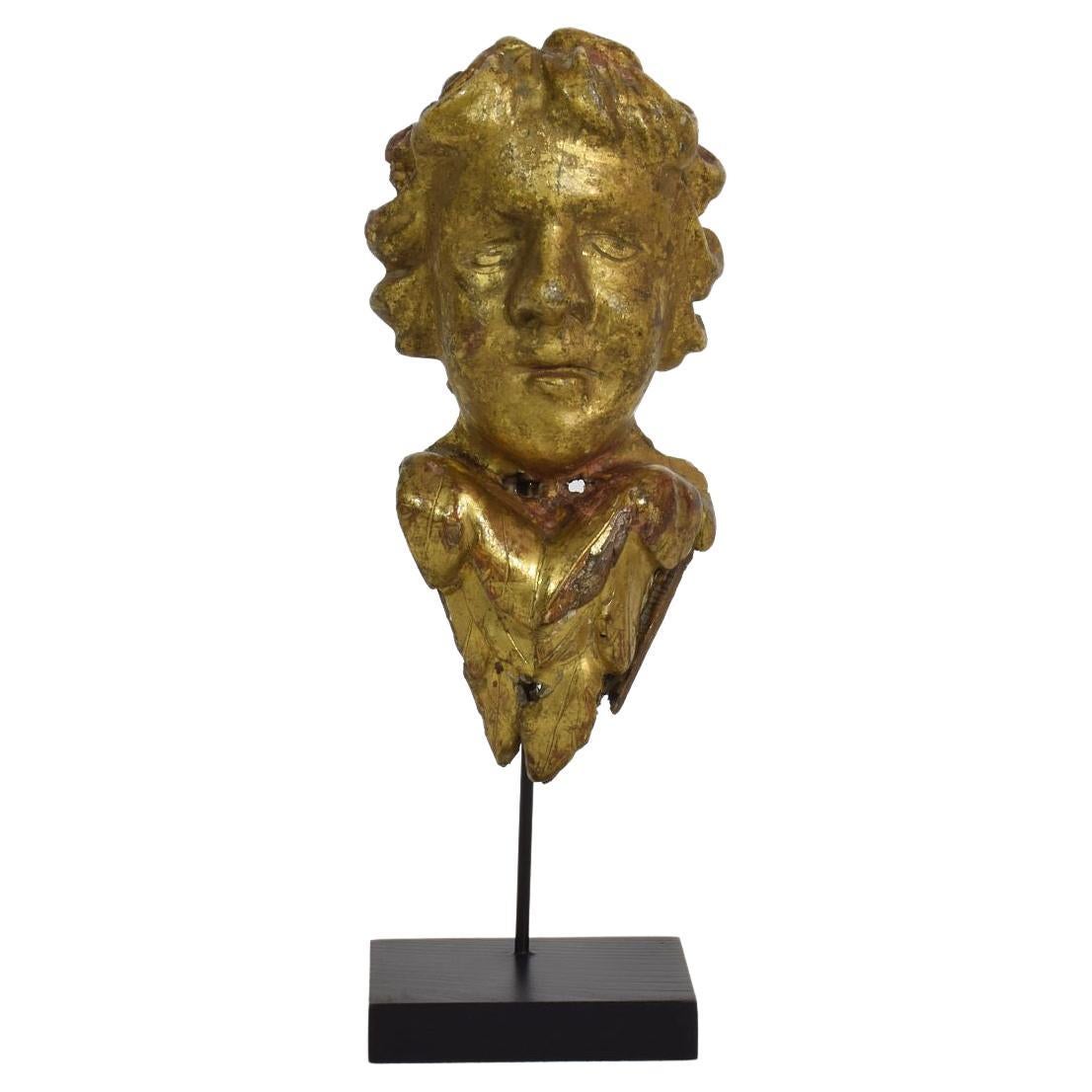 18th Century French Exceptional Piece of Art, Angel's Head with Wings ...