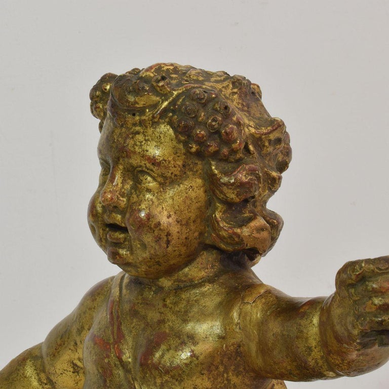 Italian 18th Century Carved Giltwood Baroque Angel or Putti at 1stDibs