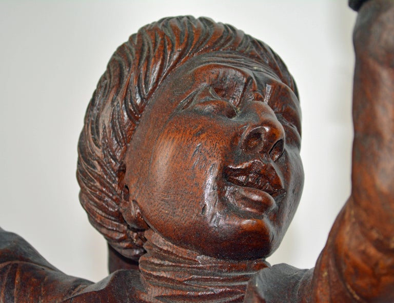 Italian 18th Century Carved Statue of a Dancing Jubilant Boy on a ...