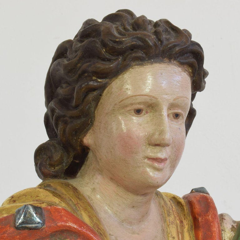 Italian 18th Century Carved Wooden Angel Bust For Sale at 1stDibs