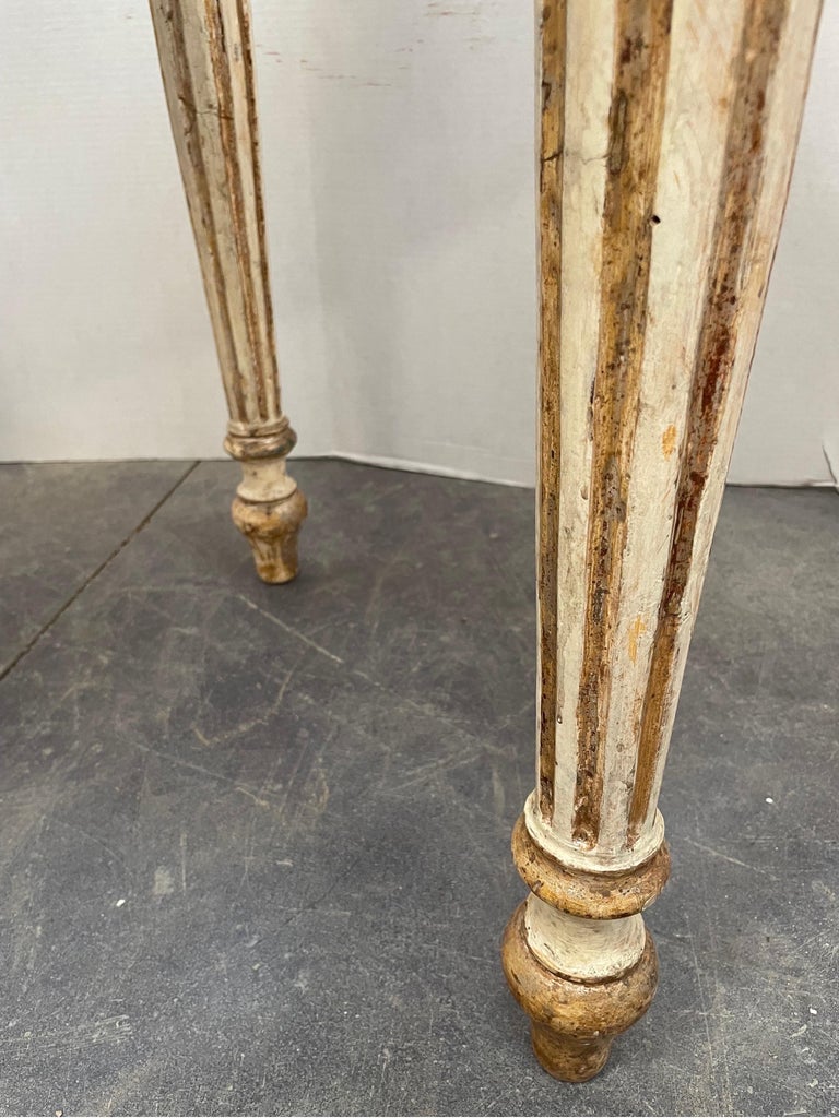 Italian 18th Century Lacquered Cream and Silver Gilt Console from Lucca ...
