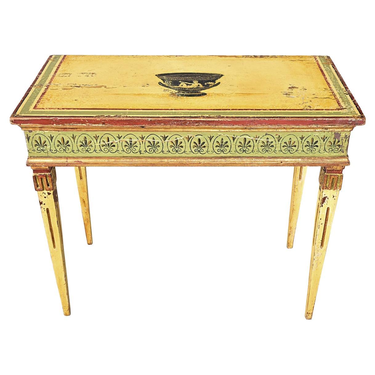 Hand-Painted 18th Century Italian Painted Console For Sale at 1stDibs