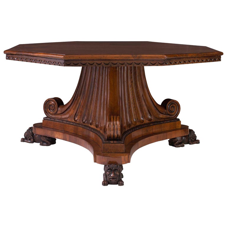 Italian 18th-Century Tuscan Octagonal Walnut Center Table For Sale at ...