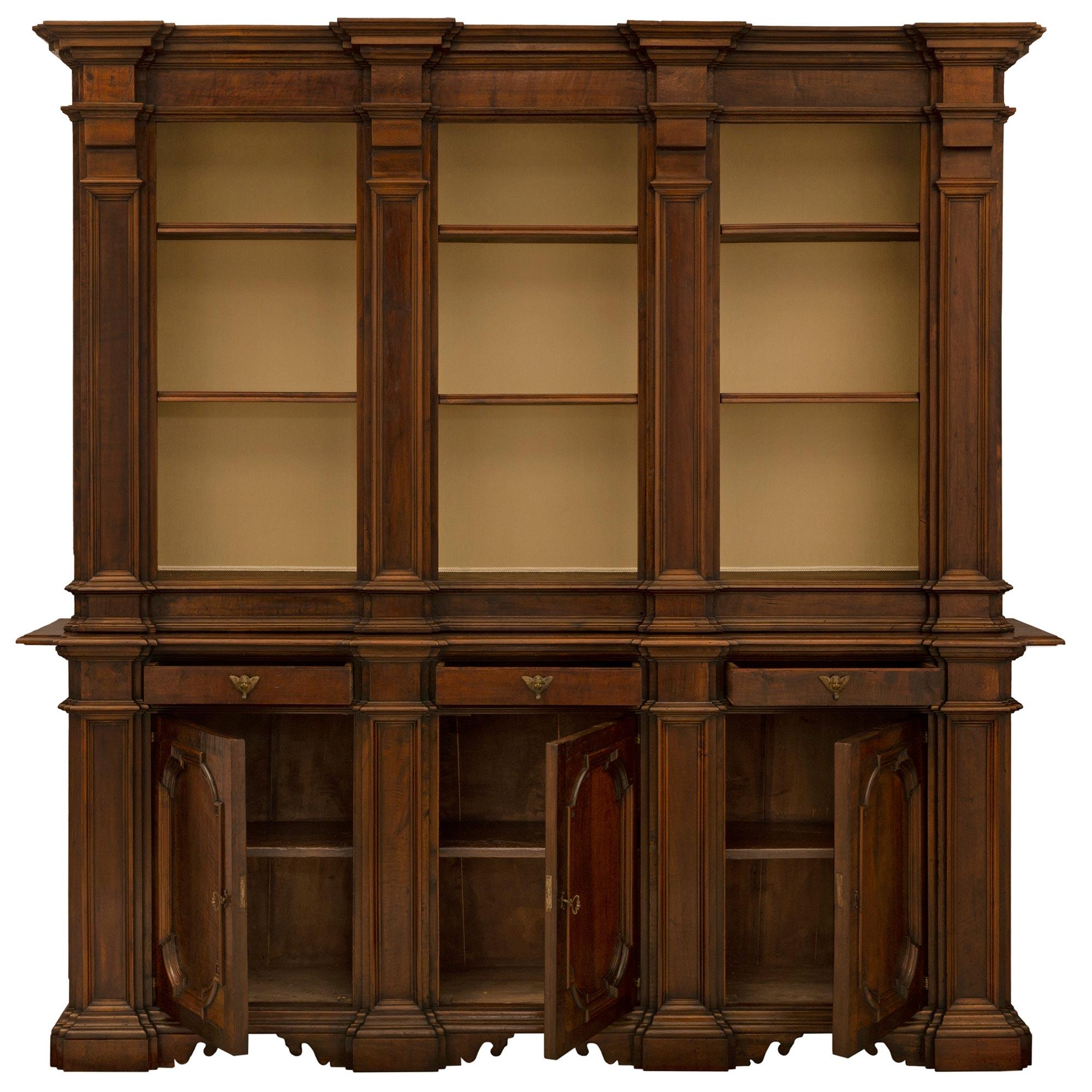 Italian 18th Century Walnut Cabinet / Bookcase For Sale at 1stDibs