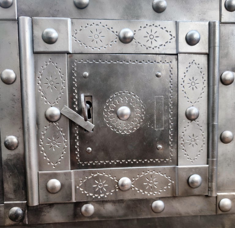 Italian 18th Century Wrought Iron Studded Antique Safe Strong Box at ...