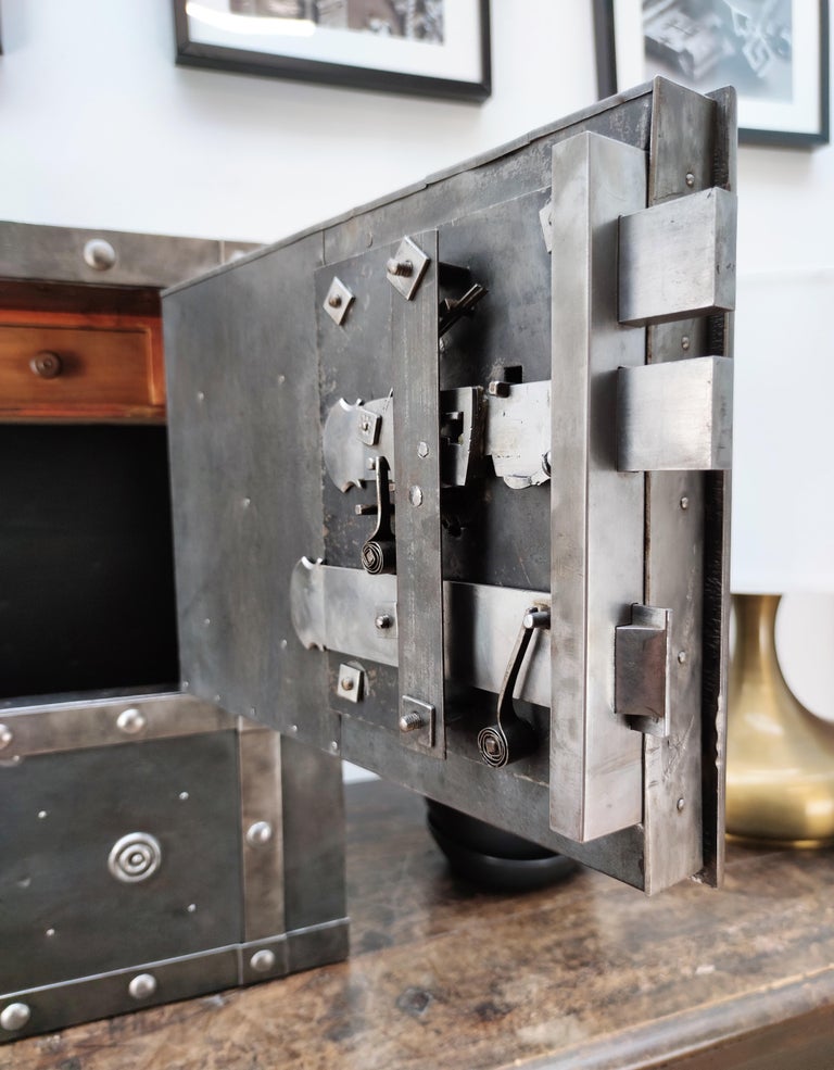 Italian 18th Century Wrought Iron Studded Antique Safe Strongbox Dry ...