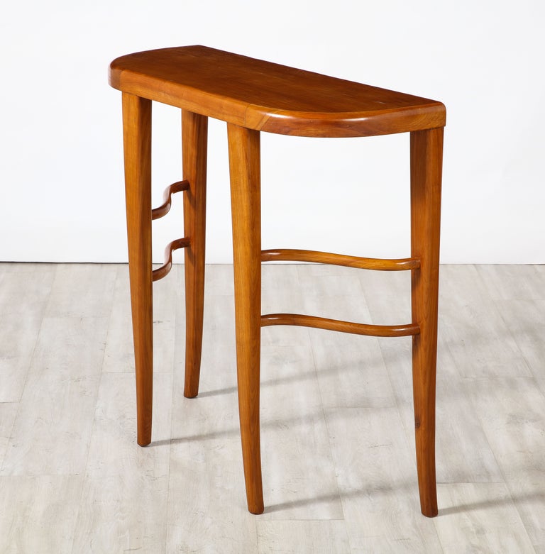 Italian 1940's Maple Demi-Lune Console Table For Sale at 1stDibs