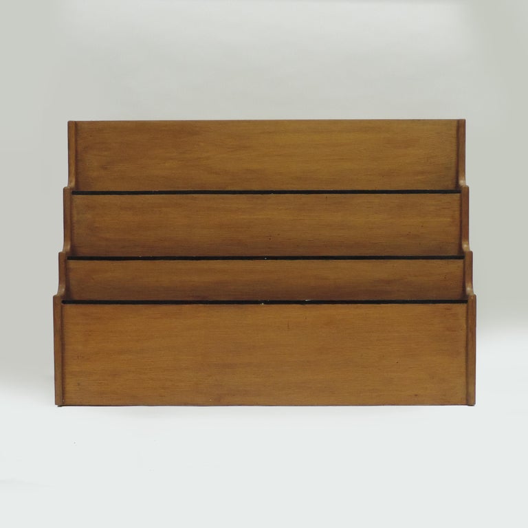 Italian 1940s Wooden Architectural Drawings Wall Holder For Sale at 1stDibs