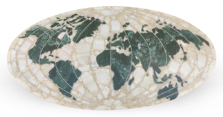 Italian 1950s Onyx and Marble Global World Map Coffee Table Mid-Century ...