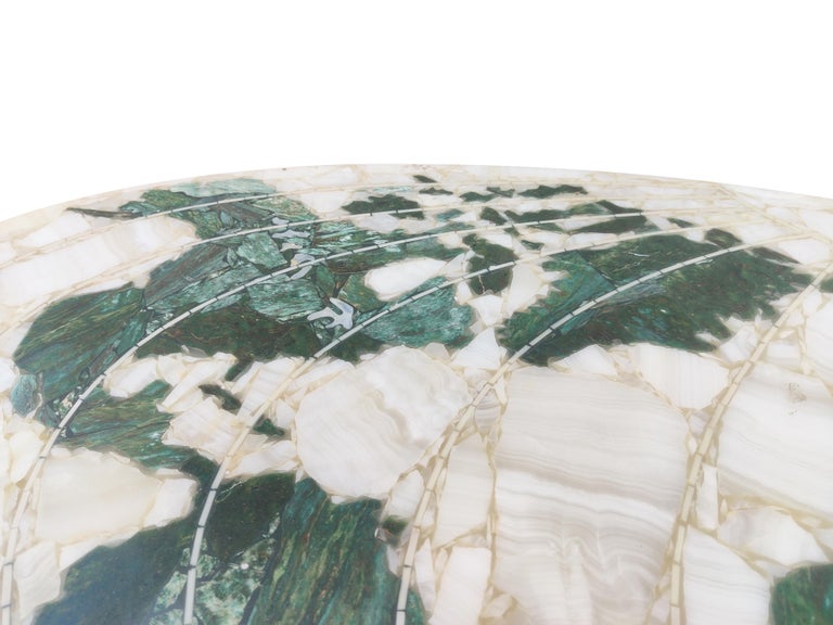 Italian 1950s Onyx and Marble Global World Map Coffee Table Mid-Century ...
