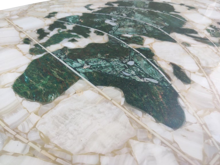 Italian 1950s Onyx and Marble Global World Map Coffee Table Mid-Century ...