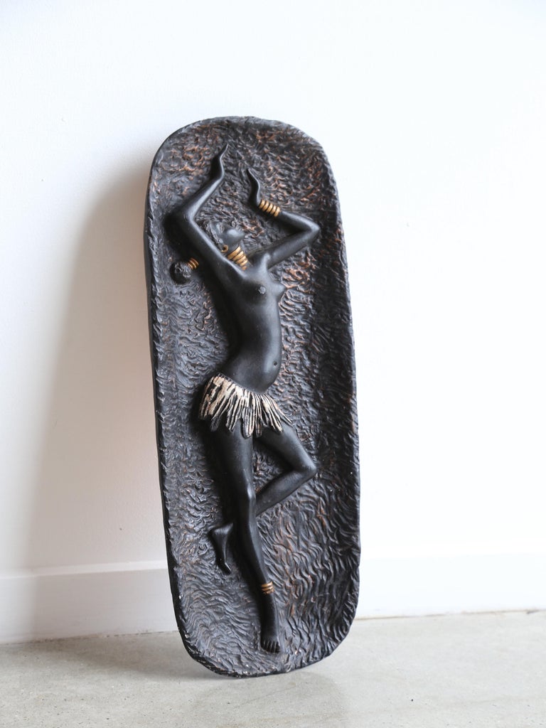 Italian 1950s Plaster African Dancer For Sale at 1stDibs
