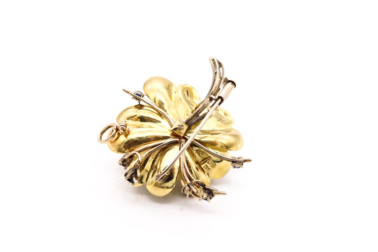Italian 1960 Retro Convertible Pendant in 18kt Gold with Diamonds and ...
