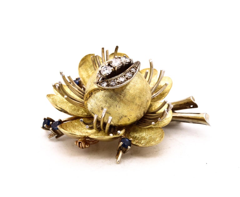 Italian 1960 Retro Convertible Pendant in 18kt Gold with Diamonds and ...