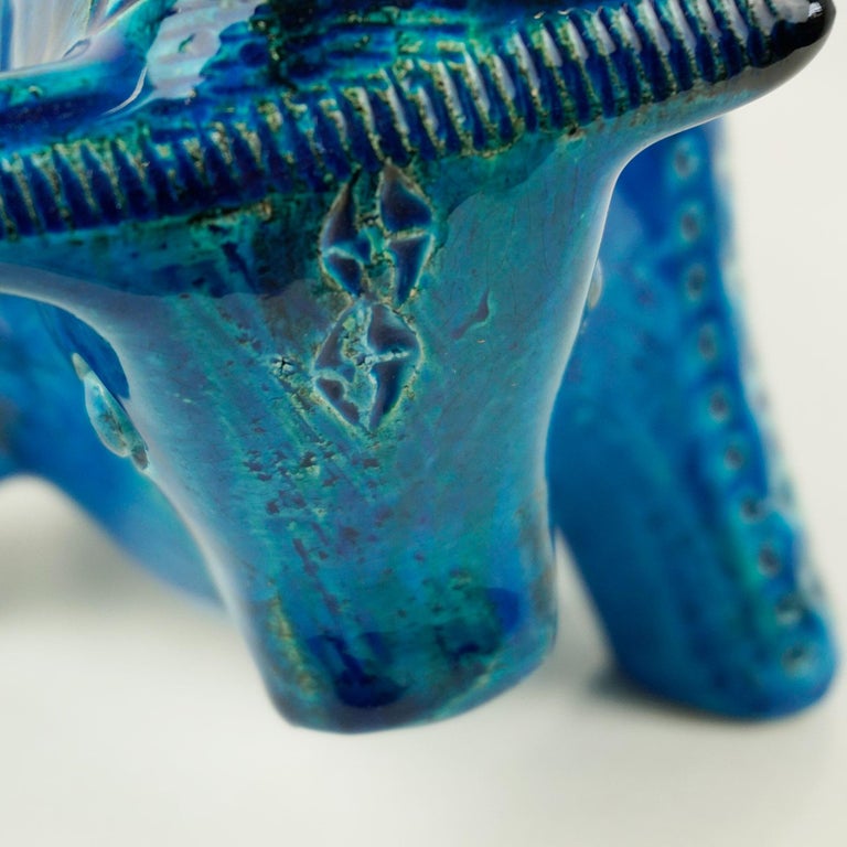Italian 1960s Big Rimini Blu Bull Designed by Aldo Londi for Bitossi at ...