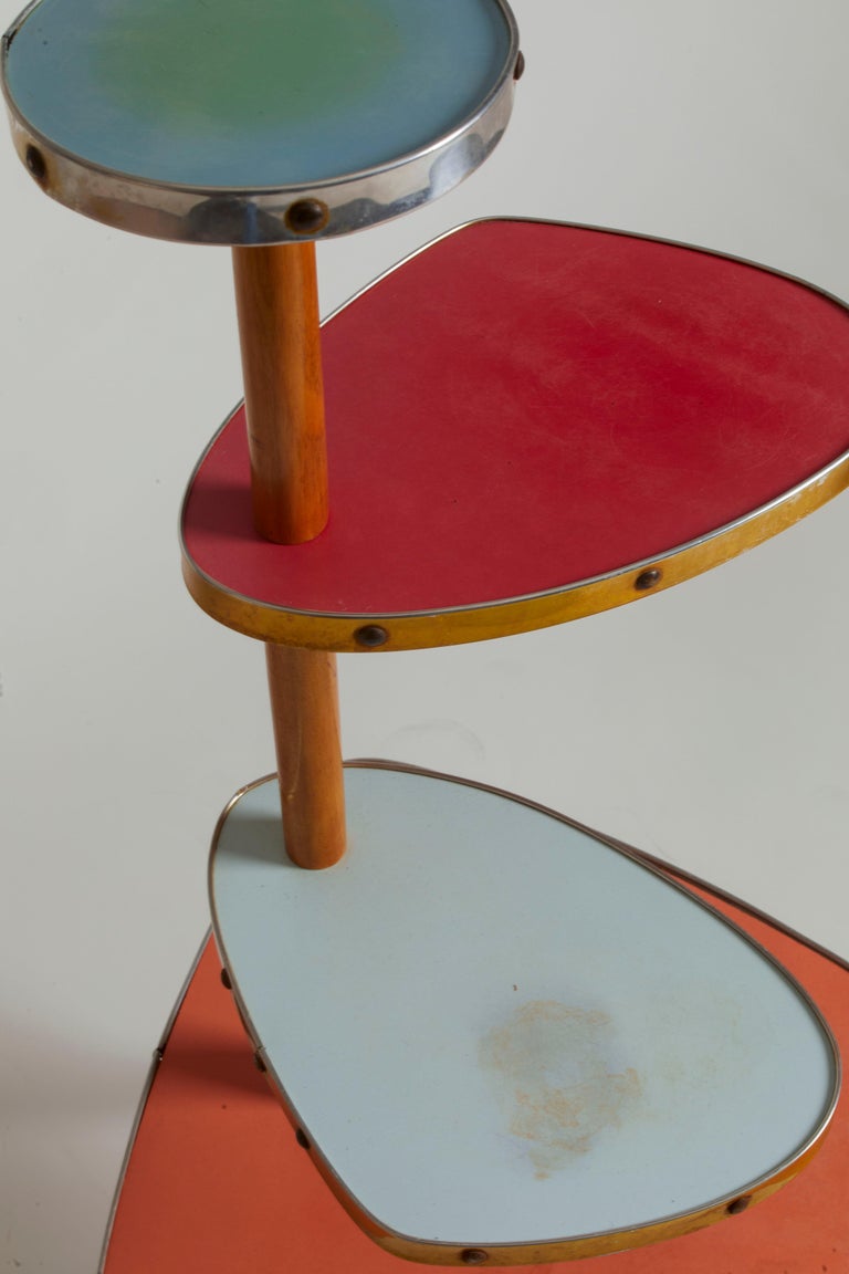 Italian 1960s Multi Color and Multi Tier Side Table For Sale at 1stDibs