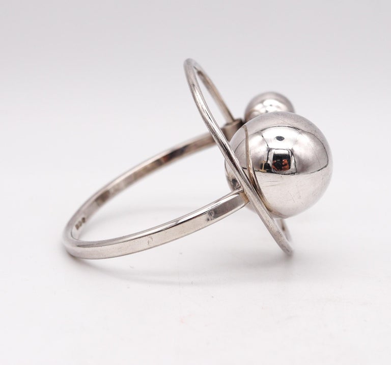 Italian 1970 Spatialism Geometric Orbital Bracelet Bangle in 925 ...