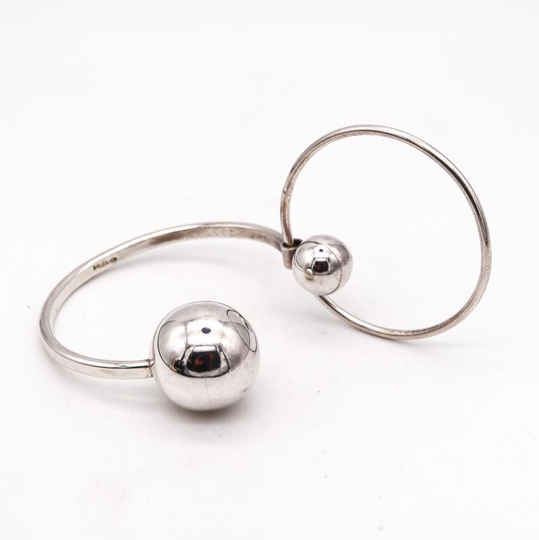 Italian 1970 Spatialism Geometric Orbital Bracelet Bangle in 925 ...