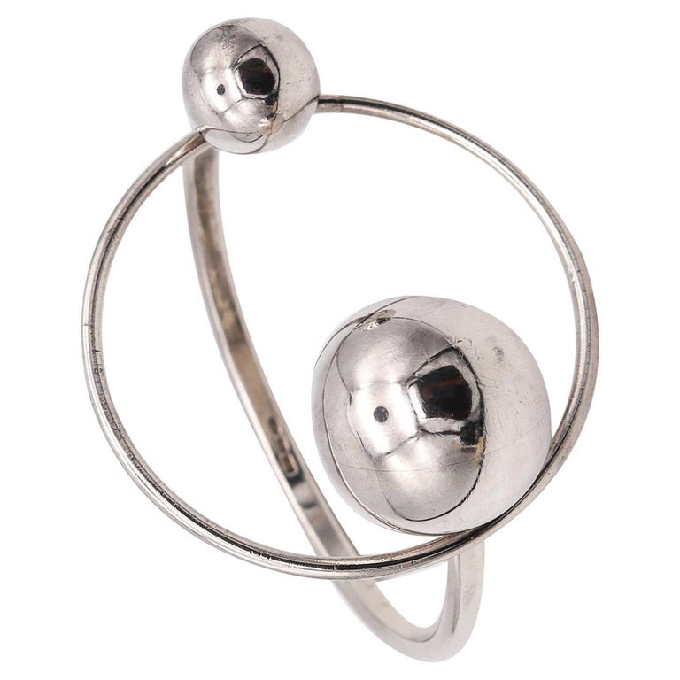Italian 1970 Spatialism Geometric Orbital Bracelet Bangle in 925 ...