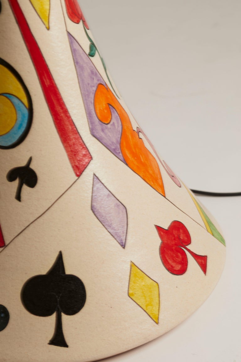 Italian 1970's Alice in Wonderland Card Theme Lamp For Sale at 1stDibs