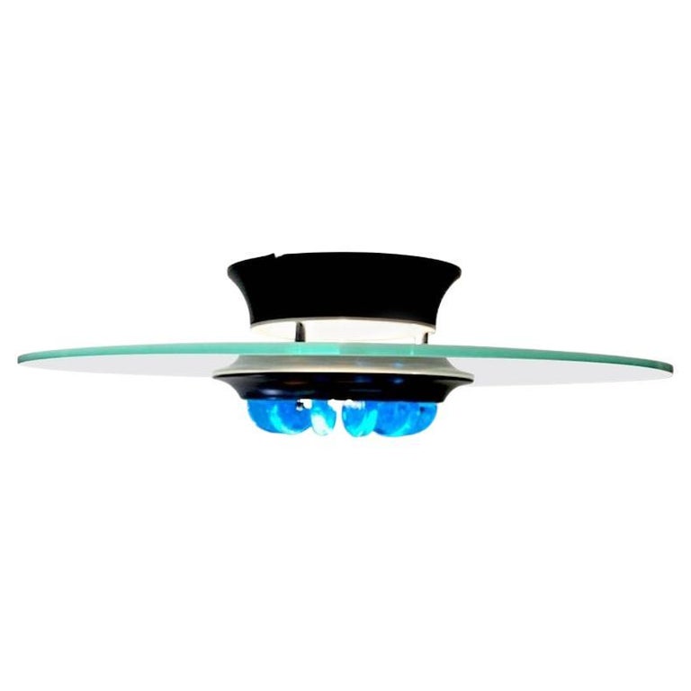 Italian 1980s Ceiling Mount Light in the Memphis Style For Sale at 1stDibs