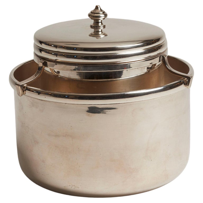 Italian 1980's Embellished Silver Plate and Crystal Caviar Server For ...