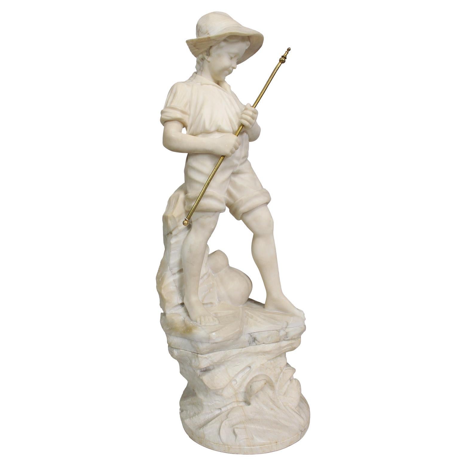 Italian 19th-20th Century Carved Alabaster Figure of a Standing ...