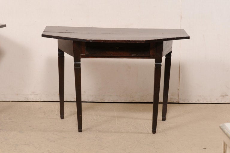 Italian 19th Century Pair of Wood Halved-Octagon Shaped Demi Console ...