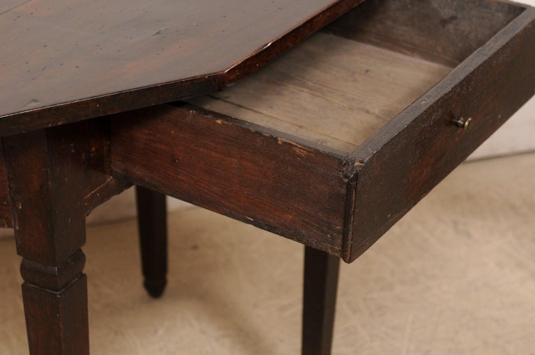 Italian 19th Century Pair of Wood Halved-Octagon Shaped Demi Console ...