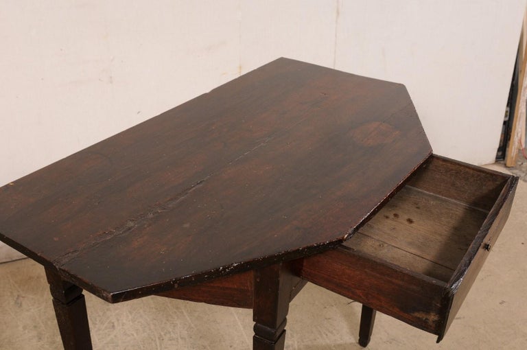 Italian 19th Century Pair of Wood Halved-Octagon Shaped Demi Console ...