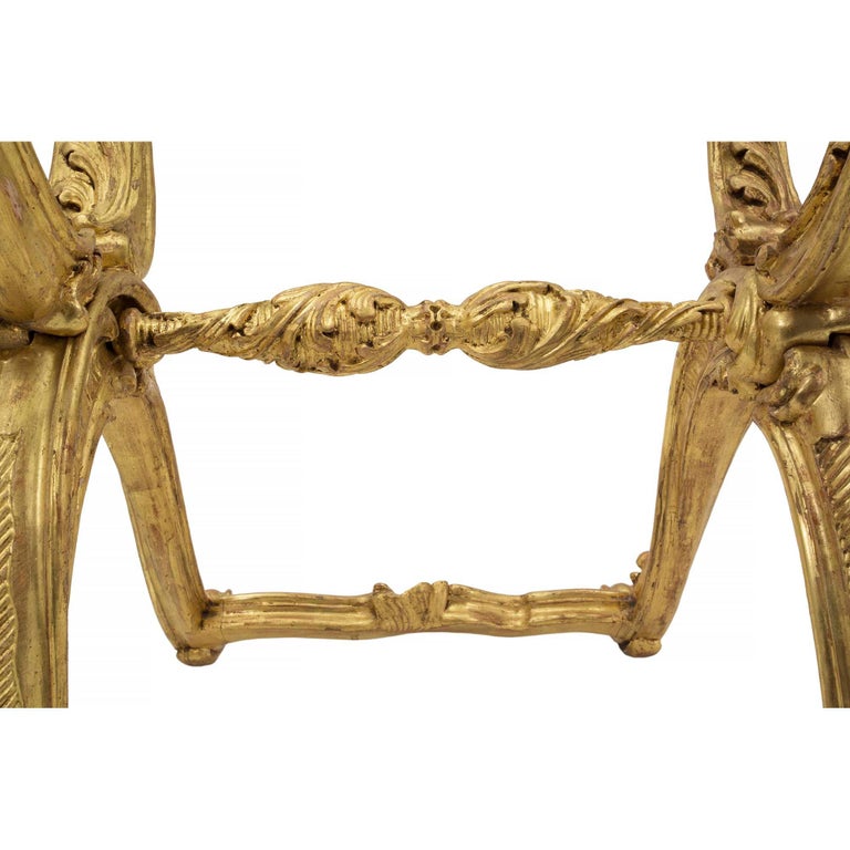 Italian 19th Century Baroque Style Giltwood and Glass Cocktail Table ...