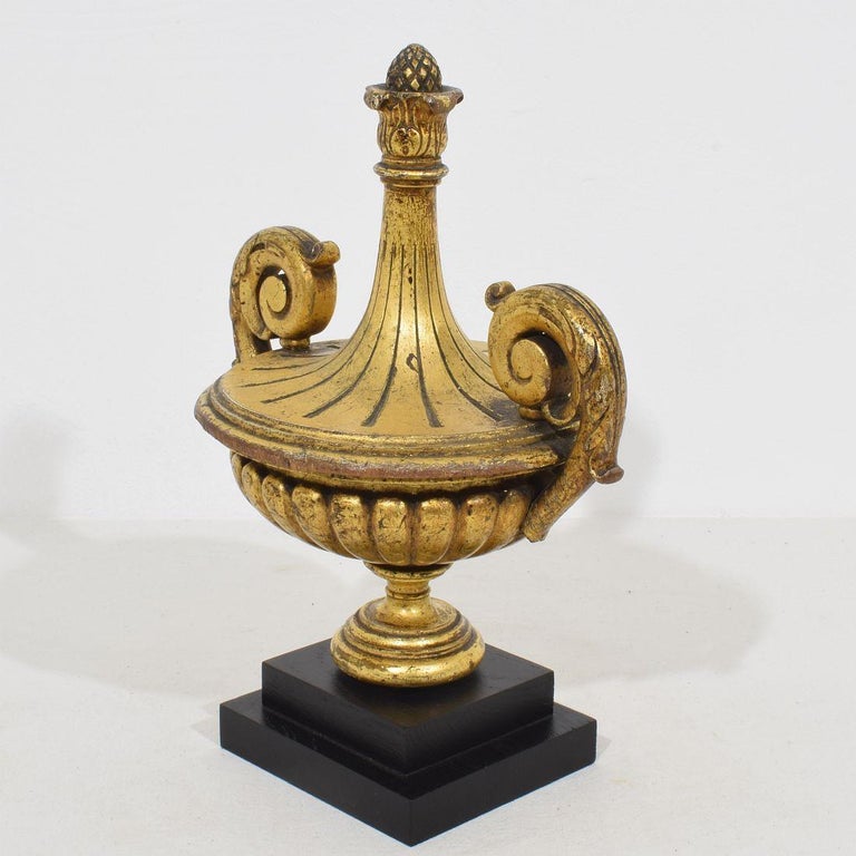 Italian 19th Century Carved Giltwood Vase Finial Ornament For Sale at ...