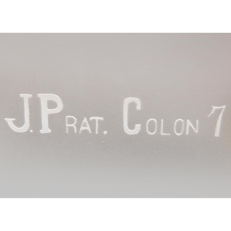 Italian 19th Century Etched Glass Family Crest Signed J. Prat. Colon 7 ...