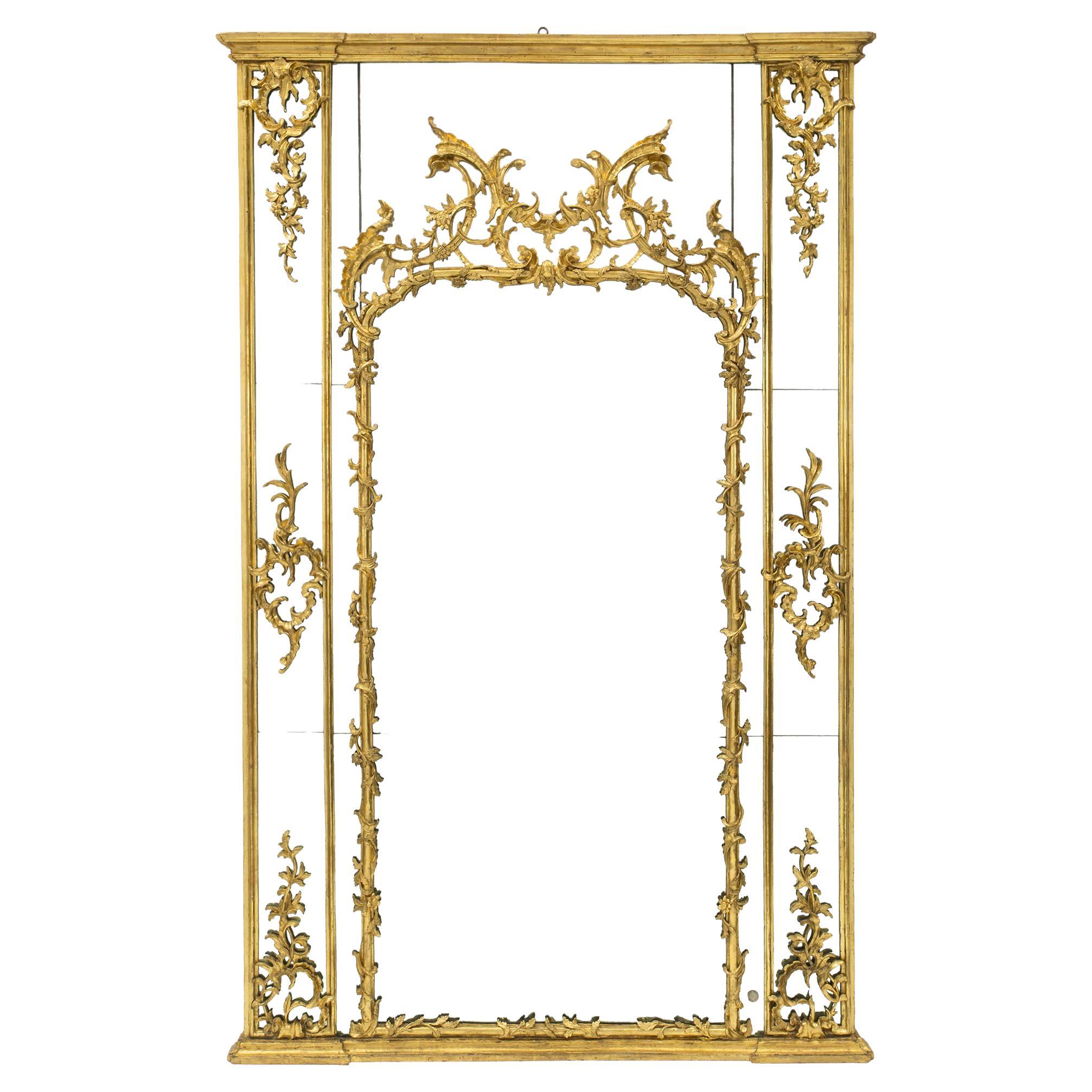 19th Century Giltwood Italian Wall Mirror For Sale at 1stDibs
