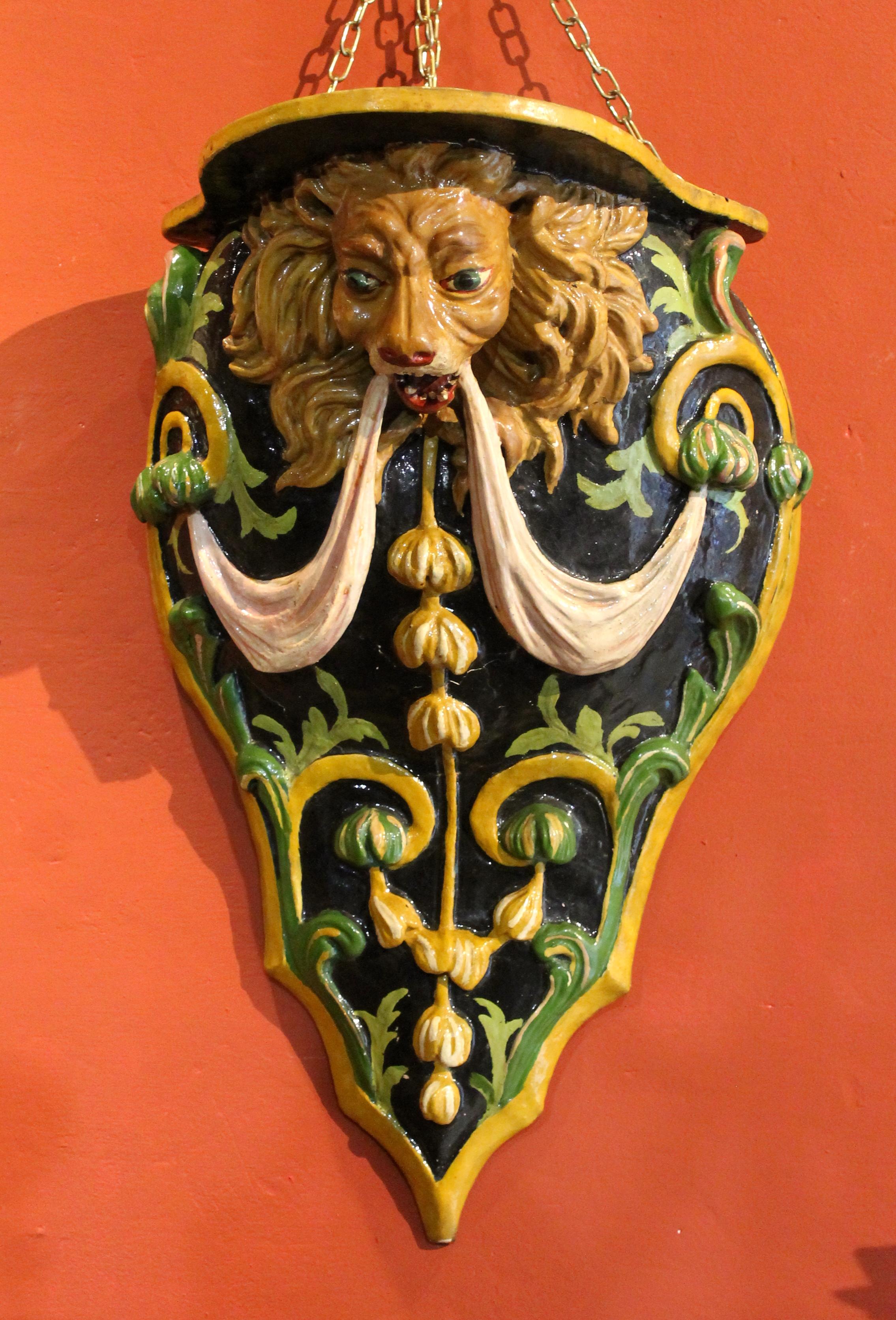 Italian 19th Century Hand Carved and Lacquer Wood Wall Brackets with ...