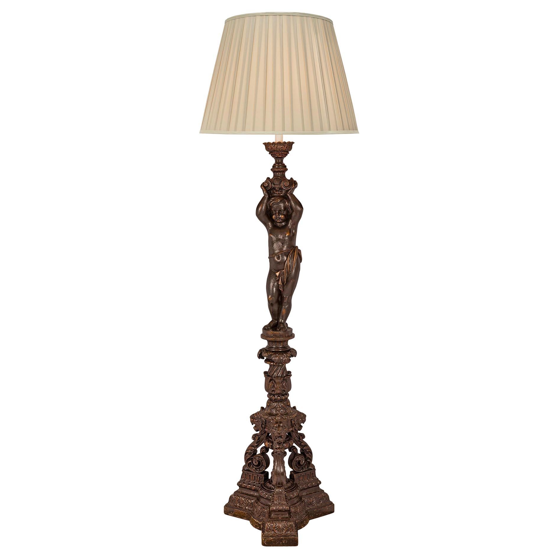 19th Century Renaissance Cast Bronze Floor Lamp at 1stDibs