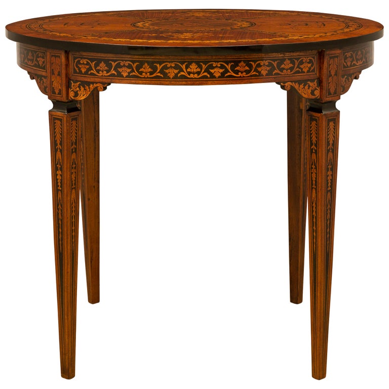 Italian 19th Century Louis XVI St. Tulipwood And Inlaid Wood Side Table ...